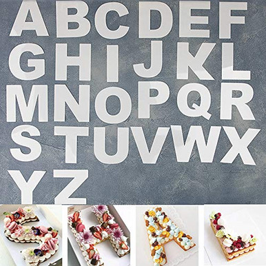 RAYNAG 26 Alphabet Cake Stencils A-Z Letters Baking Template Flat ...