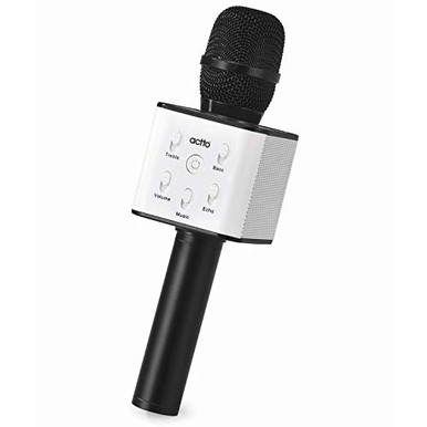 Actto Wireless 4 in 1 Bluetooth Karaoke Microphone Portable Microphone ...