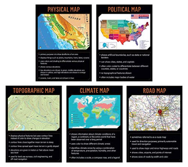 Creative Teaching Press Maps 5-Poster Set -Display in Classrooms Walls ...