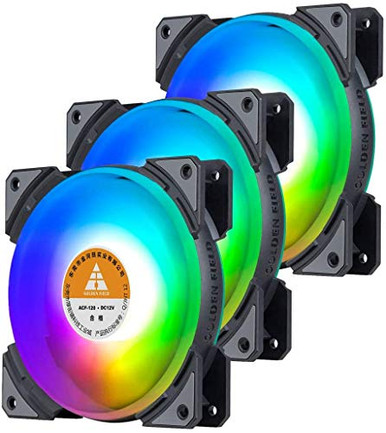 GOLDEN FIELD MH RGB PC Fans120mm Case Fan Automatic Color Change Silent ...