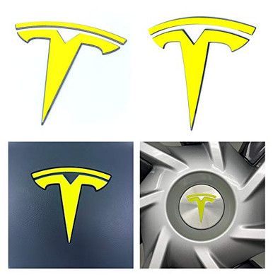 Custom Cut Graphics Tesla Model Y Logo Decal Wrap 11-pc Set -Neon ...