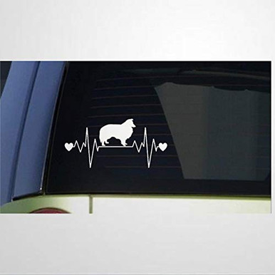 Sheltie Heartbeat Lifeline Decal Shetland Sheepdog Stickers Car Decal ...