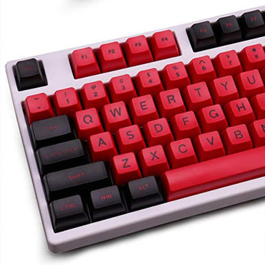 112 Keys GSA Profile Black Red Keycaps Double Shot ABS Ball Shape Green ...