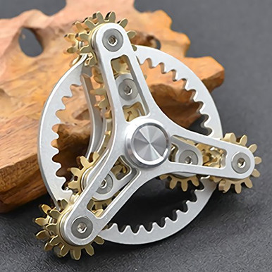 Pure Brass Fidget Spinner Gears Linkage Fidget Gyro Toy Metal DIY Hand ...