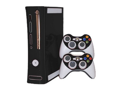 Matte Black Vinyl Decal Faceplate Mod Skin Kit for Microsoft Xbox 360 ...