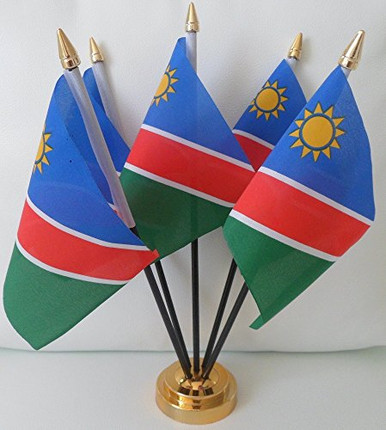 Namibia Namibian 5 Flag Desktop Table Display Centrepiece With Gold ...