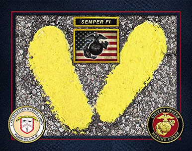 USMC Authentic MCRD Parris Island Yellow Footprint Photo with USA EGA ...
