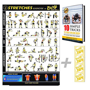 Eazy How To Stretch Banner Poster Exercise Workout Big 28 X 20 Increase ...