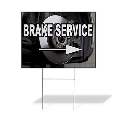 Plastic Weatherproof Yard Sign Brake Service Car Parts Arrow Right ...