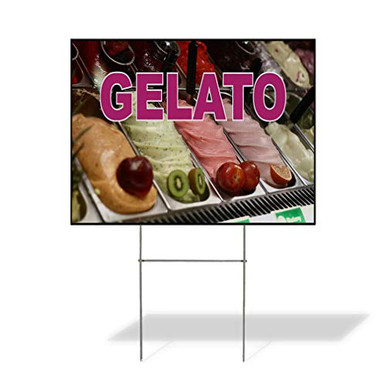 Plastic Weatherproof Yard Sign Gelato Gelato Food Fair Restaurant Cafe ...