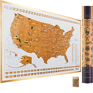 Scratch Off Map of the United States National Parks - 24x17 Scratch Off ...