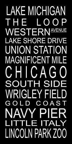 Chicago Subway Sign Print - Lake Michigan South Side Navy Pier Lincoln ...