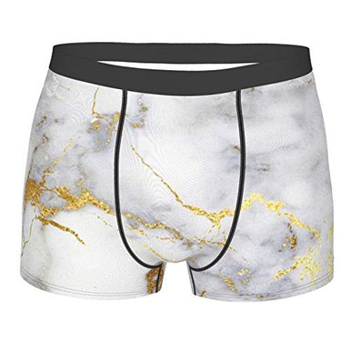 Gold Marble Mens Boxer Brief Soft Breathable Underpants Comfortable ...