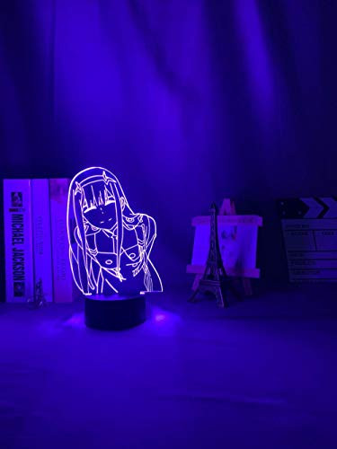 3D Night Light Illusion LED Anime Decor Lamps USB Zero Two Figure Table ...