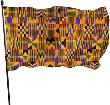 YIBENWANLI Kente Cloth Weaving Flag Garden Flags Themed Welcome Party ...