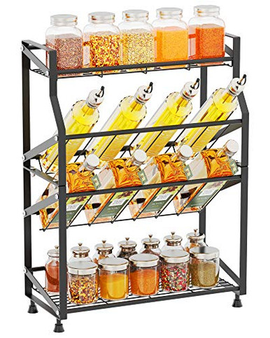 Spice Rack iSPECLE Extra Large 4 Tier Spice Rack Organizer Kitchen ...