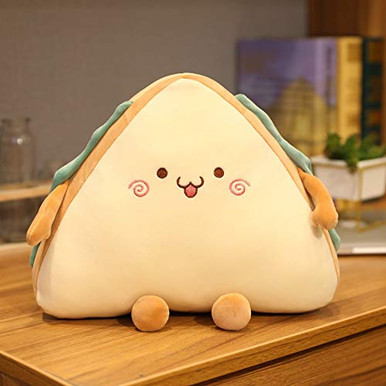 FVBNH 30cm Plush Triangle Bread Toy Toast Doll Cute Smiling Cartoon ...