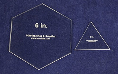 6 Inch Hexagon and 3 Inch Equilateral Triangle -Actual Sizes-1/8 Inch ...