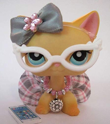 Littlest Pet Shop Clothes LPS Accessories Custom Nerd LOT Pink CAT NOT ...