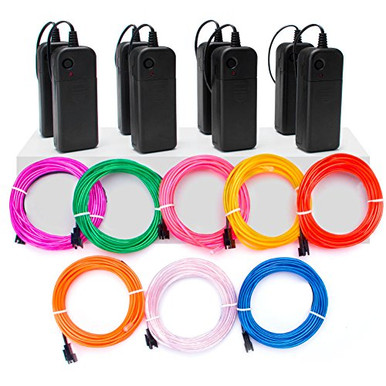 Zitrades EL Wire Neon Lights 15ft, Portable Neon Glowing Strobing ...