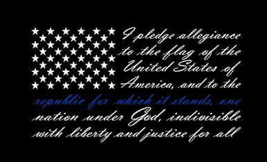 American Flag Pledge of Allegiance Blue line Stripe Vinyl Truck Window ...