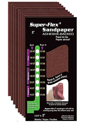 STYLE-LINE CORP INTL SUPER FLEX SANDPAPER 8-Inch 100 Grit -8pk ...