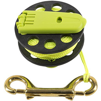 Trident Folding Handle Finger Reel with 160 Ft of Fluorescent Yellow ...