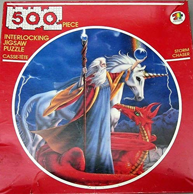 Storm Chaser Wizard Unicorn Dragon Magic 500 Piece Round Circle Jigsaw ...