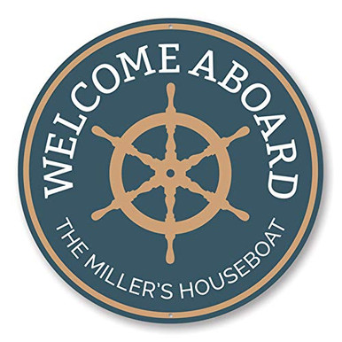 Welcome Aboard The Houseboat Sign Boathouse Sign Boathouse Aluminum ...