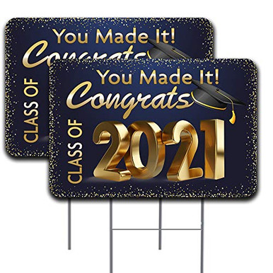 2 Pack Congratulations Class of 2021 Yard Sign 16 inch x 24 inch ...