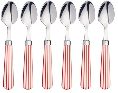 Kitchen Craft Coloured Vertical-Striped Stainless Steel Teaspoons 15.5 ...