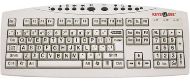 Large Print Low Vision Keyboard (Wired USB Connection) - Ivory Off ...
