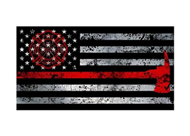 JMM Industries Firefighter Flag W/Axe and Emblem Thin Red Line Ax ...
