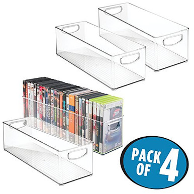 mDesign Household Storage Bin for DVDs, PS4 and Xbox Video Games - Pack ...