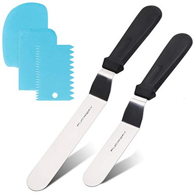 Cake Icing Spatula Set and Cake Smoother Scraper Set -Blue- PUCKWAY ...