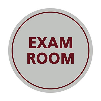 Signs ByLITA Circle Exam Room Sign -Light Grey/Burgundy- - Small ...