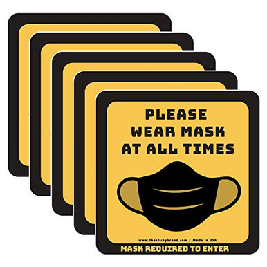 Sticky Brand Face Mask Required Sign Stickers Wear Your Mask Sign Wall ...