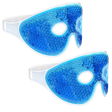 Navaris Set of 2 Gel Eye Masks - 2X Reusable Eye Masks for Hot/Cold Use ...