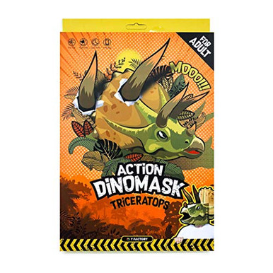 Action Dinomask 3D Paper Dinosaur Mask for Adult Triceratops Green ...