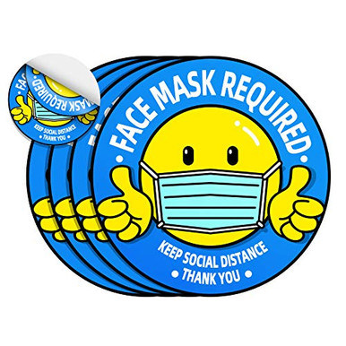 Double Sided Face Mask Sign 5 Packs 8 inch Window Glass or Floor ...