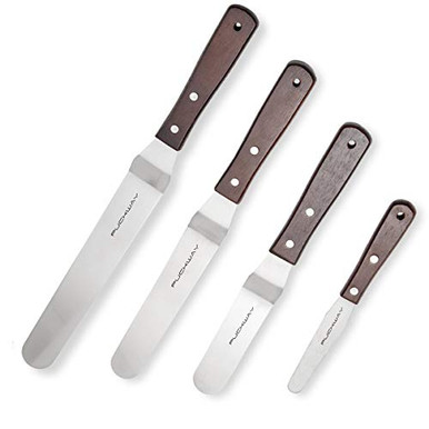 PUCKWAY Offset Cake Icing Spatula Set of 4- Professional Stainless ...