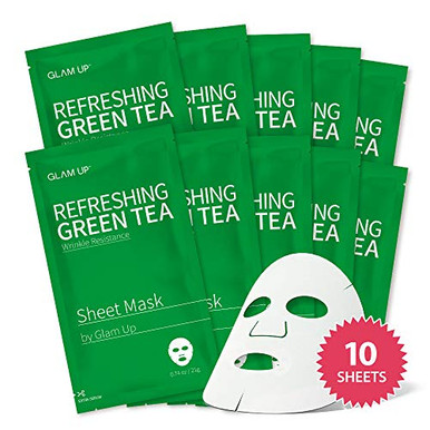 Sheet mask by glam up BTS Refreshing Green Tea - Revitalize Dull Skin ...