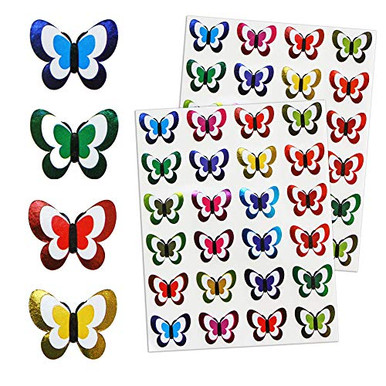 Royal Green Butterfly Stickers for Kids in Metallic Colors ...