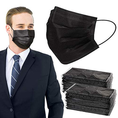 for Adults - Individually Wrapped Black Disposable Masks-