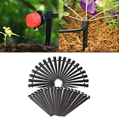 QMOEH Drip Emitters Plus Support Stakes -50 Plus 50pcs- Perfect for 4mm ...