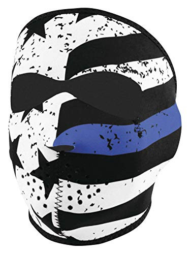 Zan Headgear Neoprene Full Face Mask Warmer Police Thin Blue Line Flag ...