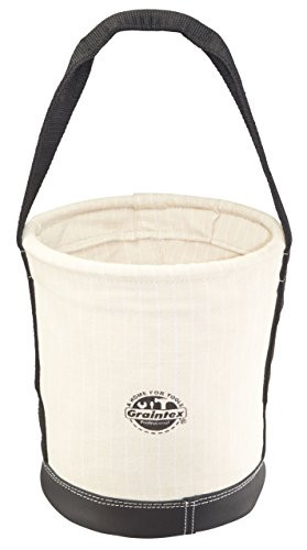 Graintex CB2101 Utility Canvas Tapered Bucket Leather Bottom 14" X 12 ...