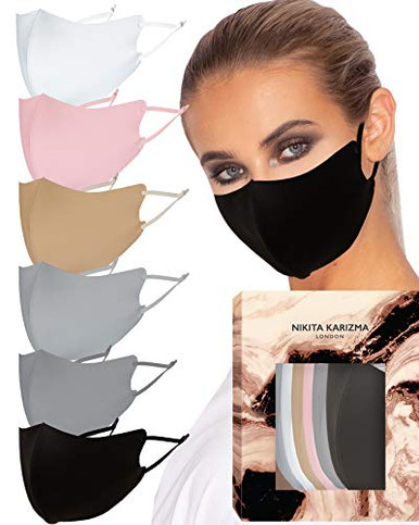 Face Wardrobe in Neutral Shades by KARIZMA Fabric Face Masks 6 Pieces ...