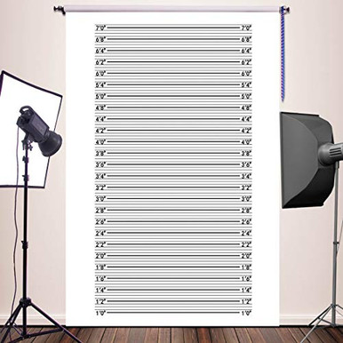 WOLADA 5X7FT Mugshot Backdrop Height Chart Backdrop Poster for Birthday ...