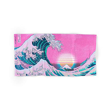 Vaporwave Aesthetic Great Wave Off Kanagawa Sunset by Coitocg on Hand ...